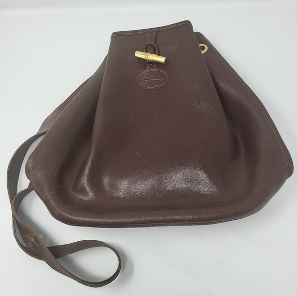 Longchamp | Bags | Vintage Longchamp Leather Triangle Slingback ...